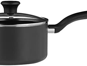 T-fal Initiatives Nonstick Sauce Pan with Lid 3 Quart Cookware, Pots and Pans, Dishwasher Safe Black