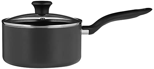 T-fal Initiatives Nonstick Sauce Pan with Lid 3 Quart Cookware, Pots and Pans, Dishwasher Safe Black