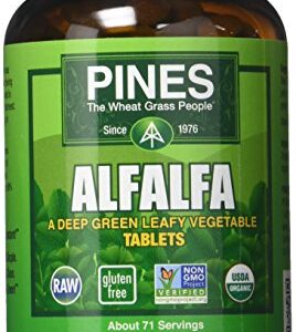 Pines Organic Alfalfa Tablets - 500 per pack - 1 each.