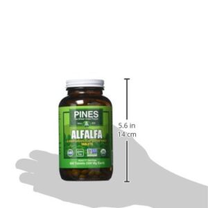 Pines Organic Alfalfa Tablets - 500 per pack - 1 each.