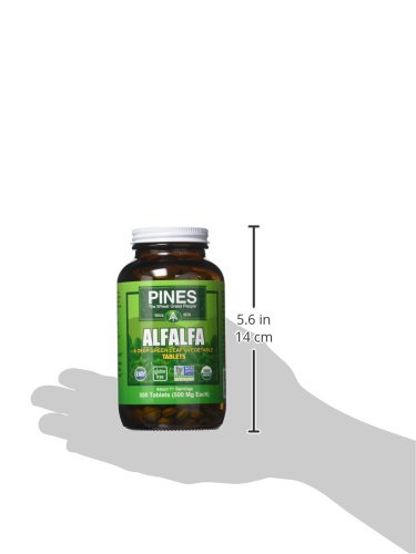 Pines Organic Alfalfa Tablets - 500 per pack - 1 each.