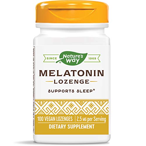 Natures Way Melatonin Lozenge, Supports Sleep*, Vegan, 100 Lozenges