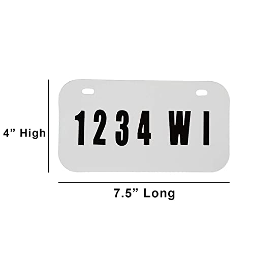 Raider FS-12000-1 ATV/UTV Wisconsin License Plate Kit with Numbers and Letters Included (7.5 in x 4 in)