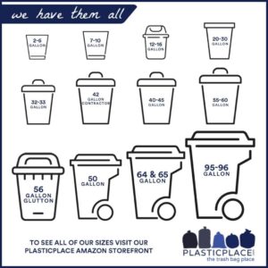 Plasticplace 65 gallon Trash Bags │ 1.5 Mil │ Clear Heavy Duty Garbage Can Liners │ 50” x 48” (50Count)