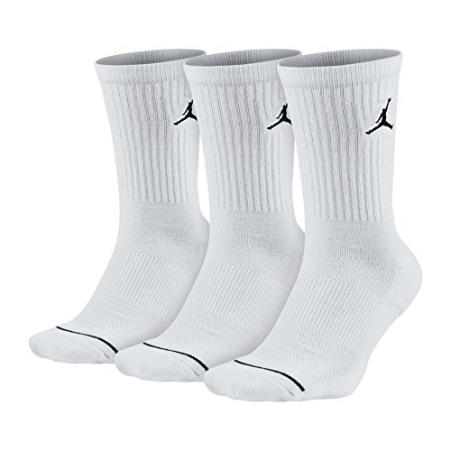 JORDAN JORDAN JUMPMAN CREW 3PPK SOCKS WHITE WHITE BLACK SIZE L