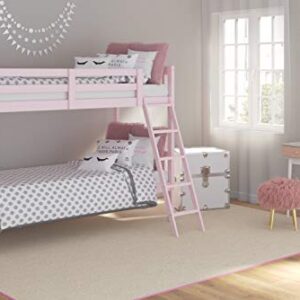 Storkcraft Long Horn Twin-Over-Twin Bunk Bed (Pink) - GREENGUARD Gold Certified, Converts to 2 individual twin beds