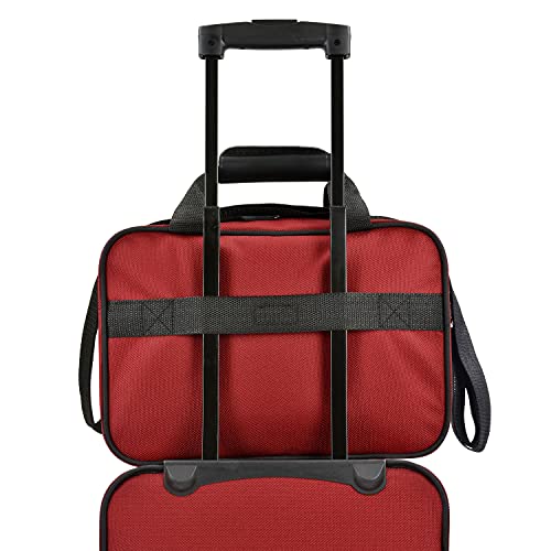 U.S. Traveler Rio Rugged Fabric Expandable Carry-On Luggage Set, Red, 2-Piece Set