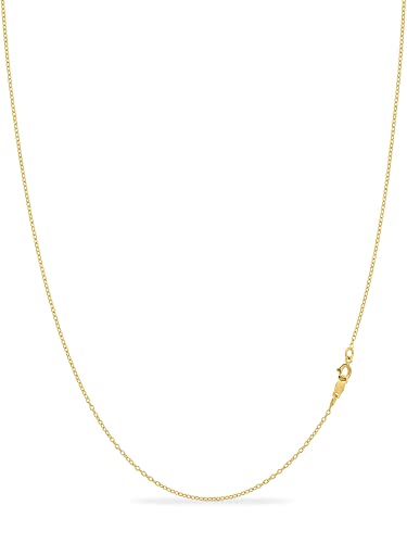 KEZEF Sterling Silver with Gold Overlay 1.3mm Cable Chain Necklace 24"