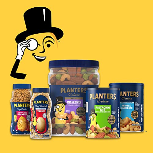 PLANTERS Deluxe Salted Mixed Nuts, Party Snacks, Plant-Based Protein 34oz (1 Container)