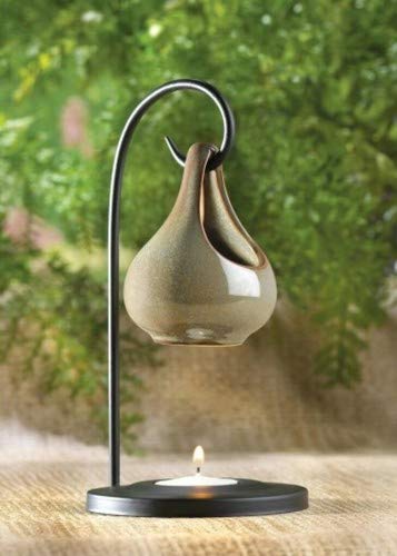 Gifts & Decor Folk Art Porcelain Tear Drop Oil Warmer Candle Holder