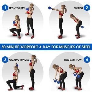 Yes4All Vinyl Coated Kettlebell Weights Set – Great for Full Body Workout and Strength Training – Vinyl Kettlebell 15 lbs