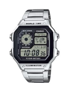 casio men's classic stainless steel japanese-quartz stainless-steel strap, silver, 21 casual watch (model: ae1200whd-1a)