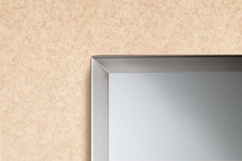 Bobrick 165 Series 430 Stainless Steel Channel Frame Glass Mirror, Bright Finish, 24" Width x 36" Height