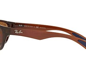 Ray-Ban RB4188 Wrap Sunglasses, Shiny Brown/Brown Polarized, 63 mm