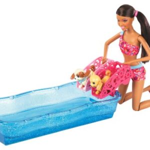 Barbie Swim and Race Pups African-American Doll Playset