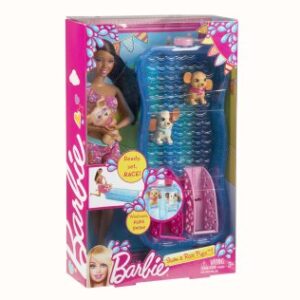 Barbie Swim and Race Pups African-American Doll Playset