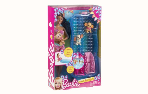 Barbie Swim and Race Pups African-American Doll Playset