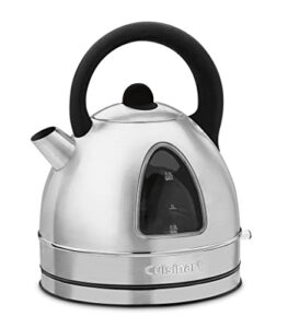 cuisinart dk-17p1 cordless electric kettle 1.7 liter capacity with 1500-watts for fast heat up, removable spout filter and soft-touch handle and lid grip, stainless steel