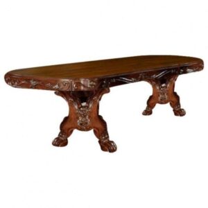 acme dresden cherry oak dining table with double pedestals