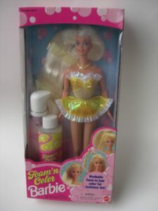 foam 'n color barbie yellow dress by mattel