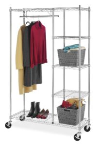 whitmor supreme rolling garment rack chrome