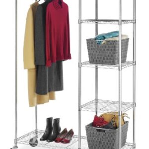 Whitmor Supreme Rolling Garment Rack Chrome