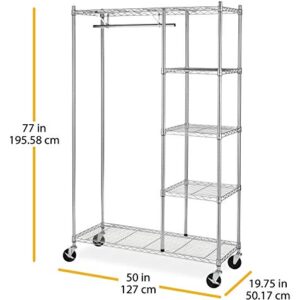 Whitmor Supreme Rolling Garment Rack Chrome