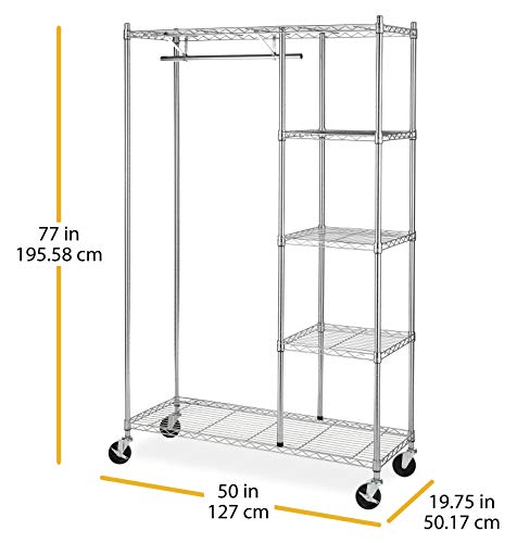 Whitmor Supreme Rolling Garment Rack Chrome