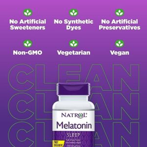 Natrol Melatonin 3mg, Strawberry-Flavored Dietary Supplement for Restful Sleep, 90 Fast-Dissolve Tablets, 90 Day Supply