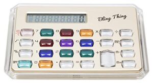 calabria gemstone basic desktop calculator gold standard function large lcd display pocket handheld crystal buttons office