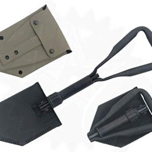 Genuine Military Issue Entrenching Tool, Folding Shovel w D Handle