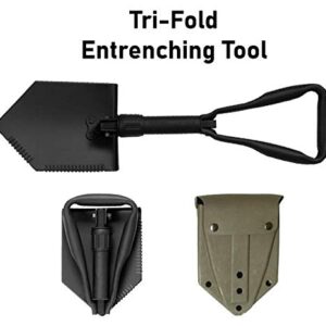 Genuine Military Issue Entrenching Tool, Folding Shovel w D Handle