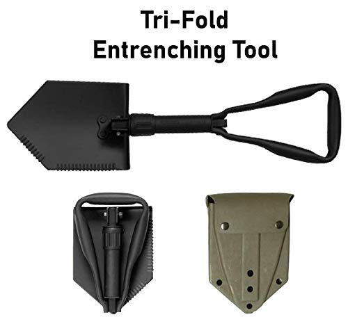 Genuine Military Issue Entrenching Tool, Folding Shovel w D Handle