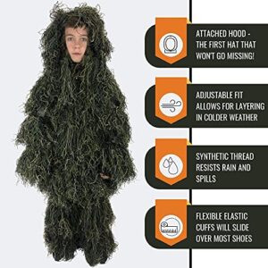 Arcturus Ghost Kids Ghillie Suit - Super-Dense, Double-Stitched Design | Advanced 3D Hunting or Airsoft Gear for Kids