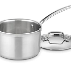 Cuisinart MCP193-18N Multiclad Pro Triple Ply Stainless 3-Quart Skillet, Saucepan w/Cover