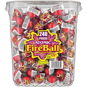 atomic fireballs cinnamon flavored candy, 240 individually wrapped pieces, 4.05 pound tub