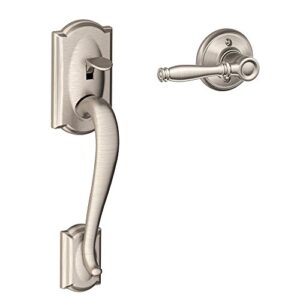 schlage fe285 cam 619 bir camelot trim lower half front entry handleset with birmingham lever, satin nickel