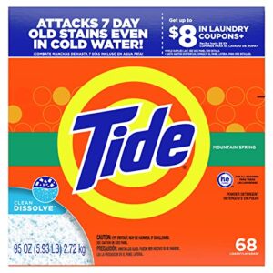 Tide Powder Laundry Detergent, Mountain Spring, 68 loads, 95 oz