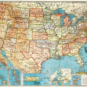 Decorative Wrap 20X28 USA Map