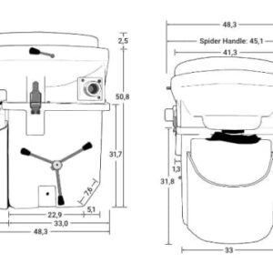 Nature's Head Self Contained Composting Toilet with Close Quarters Spider Handle Design