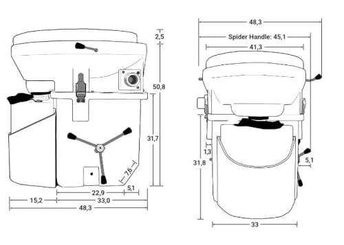 Nature's Head Self Contained Composting Toilet with Close Quarters Spider Handle Design