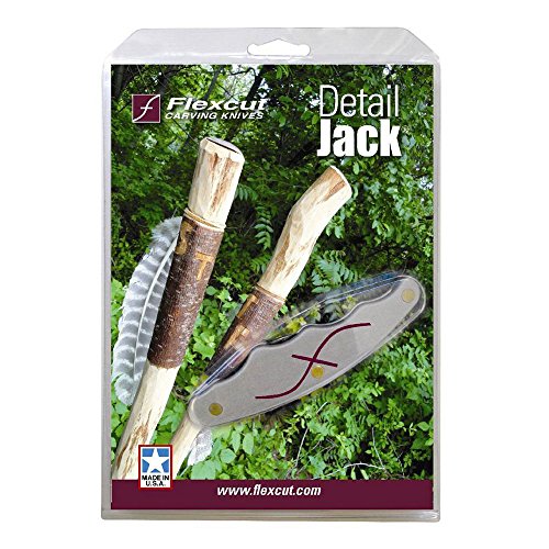 Flexcut Detail Jack, with Ergonomically Designed Pistol Gripped Handel, Single Detail Knife, (JKN90)