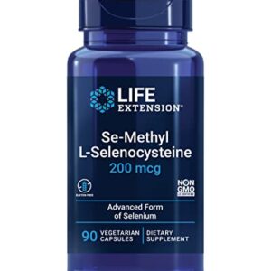 Life Extension Se-Methyl L-Selenocysteine - 200mcg - Advanced Form of the Antioxidant Selenium – Selenium Supplement Pill for Immune Health - Non-GMO, Gluten-Free, Vegetarian – 90 Capsules