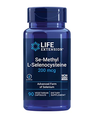 Life Extension Se-Methyl L-Selenocysteine - 200mcg - Advanced Form of the Antioxidant Selenium – Selenium Supplement Pill for Immune Health - Non-GMO, Gluten-Free, Vegetarian – 90 Capsules