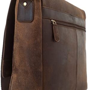 LEABAGS Leather Messenger Bag for Men Women - Briefcase genuine buffalo leather Oxford - Laptop Bag Crossbody Work College Muscat