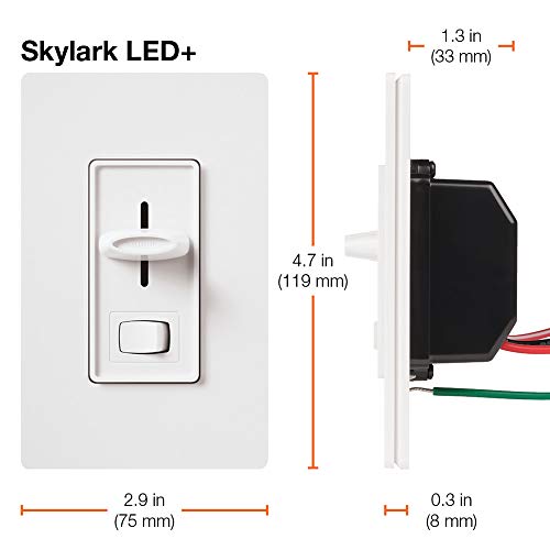 Lutron Skylark LED+ Dimmer Switch for Dimmable LED, Halogen and Incandescent Bulbs | 150W/Single-Pole or 3-Way | SCL-153P-LA | Light Almond