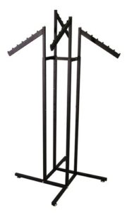 textured black 4-way rack w/slant arms