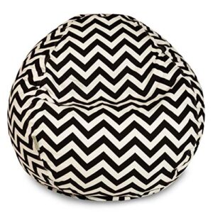 majestic home goods classic bean bag chair - chevron giant classic bean bags for small adults and kids (28 x 28 x 22 inches) (black)