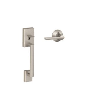 schlage lock fe285 cen 619 lat century front entry handle latitude interior lever (satin nickel),11.9 x 2.5 x 2.25