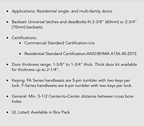 SCHLAGE LOCK FE285 CEN 619 LAT Century Front Entry Handle Latitude Interior Lever (Satin Nickel),11.9 x 2.5 x 2.25